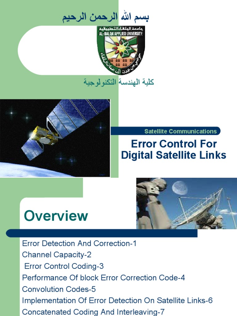 Error Control For Digital Satellite Links | PDF | Error Detection And ...