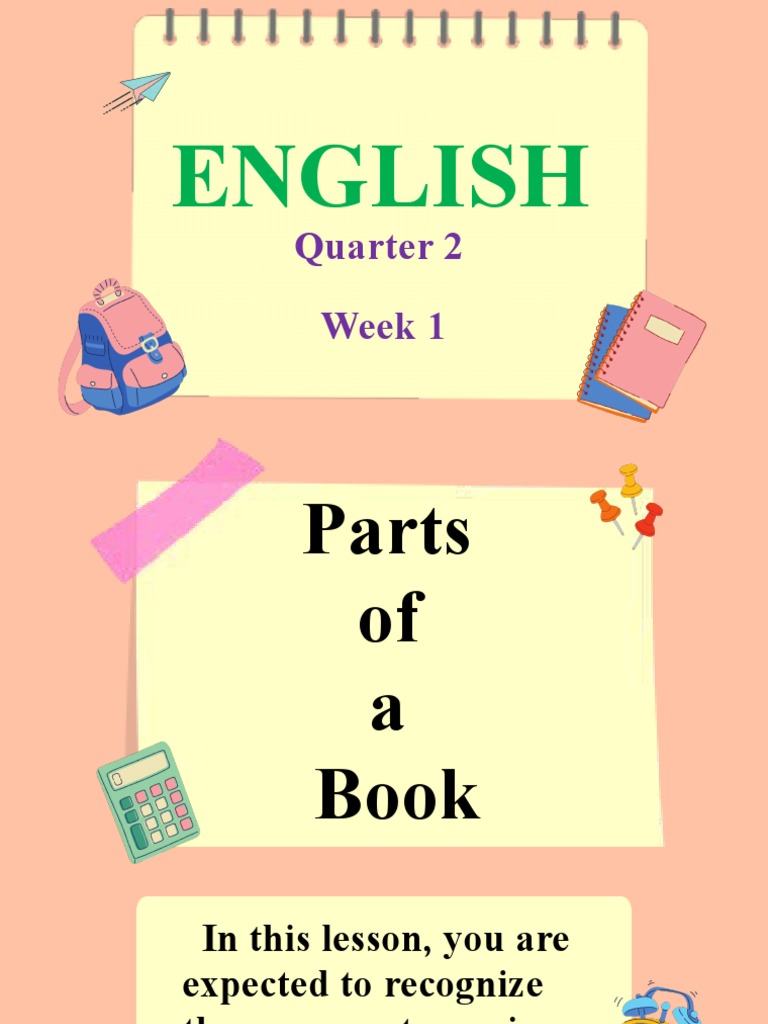 Grade 2-Parts of A Book Week 1 | PDF | Books | Cognitive Science