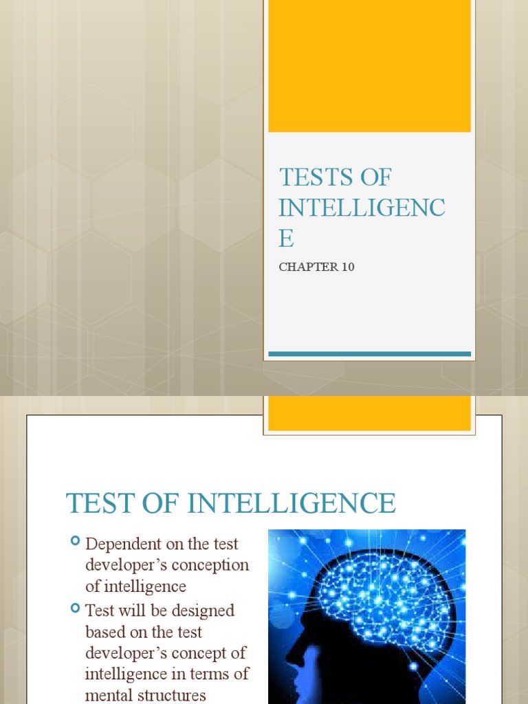 Tests of Intelligenc E | PDF | Wechsler Adult Intelligence Scale ...