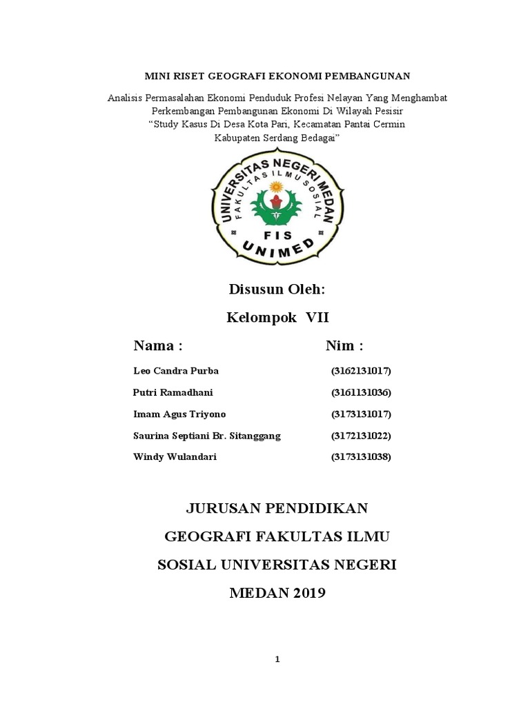 Mini Riset Ekonomi Pembangunan - Kelompok 7 Change | PDF