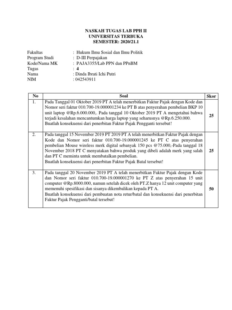 Tugas 4 Lab PPN Dan PPNBM | PDF