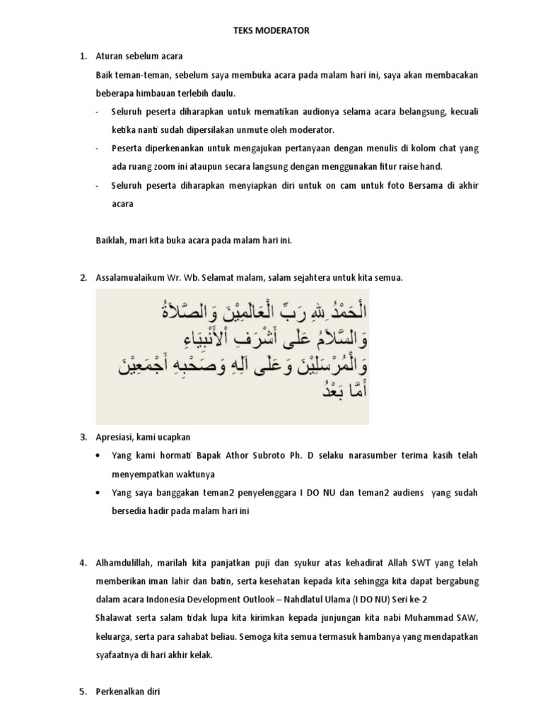 Teks Moderator Webinar I Do Nu | PDF