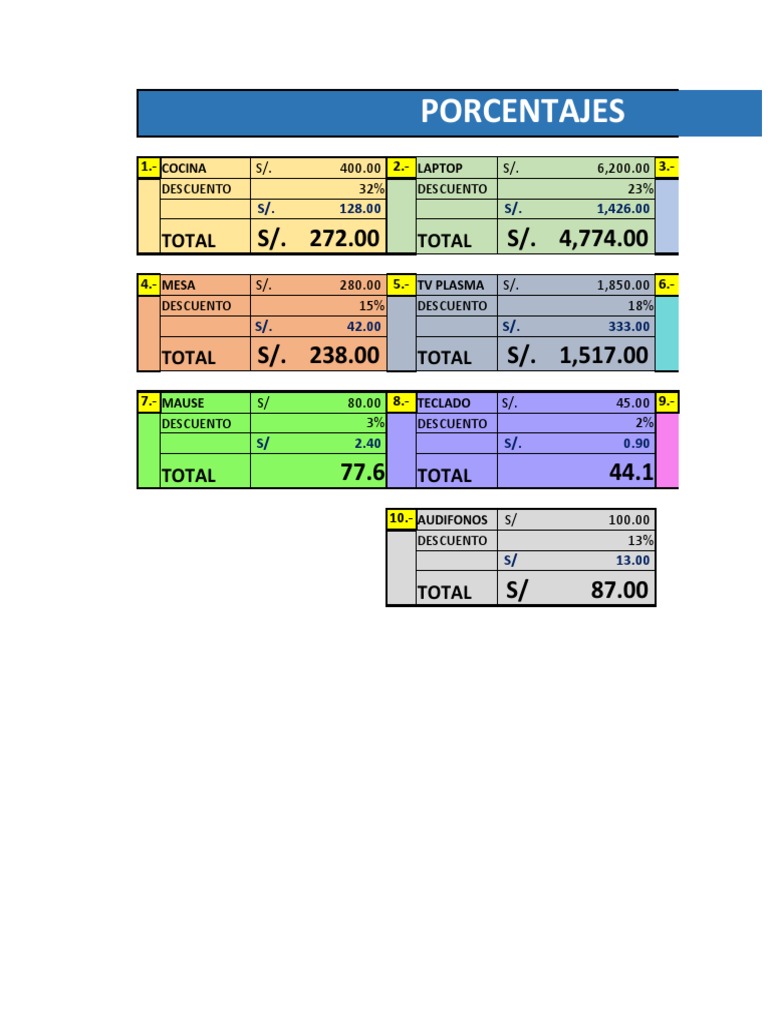 Tarea - Porcentaje | PDF | Technology & Engineering