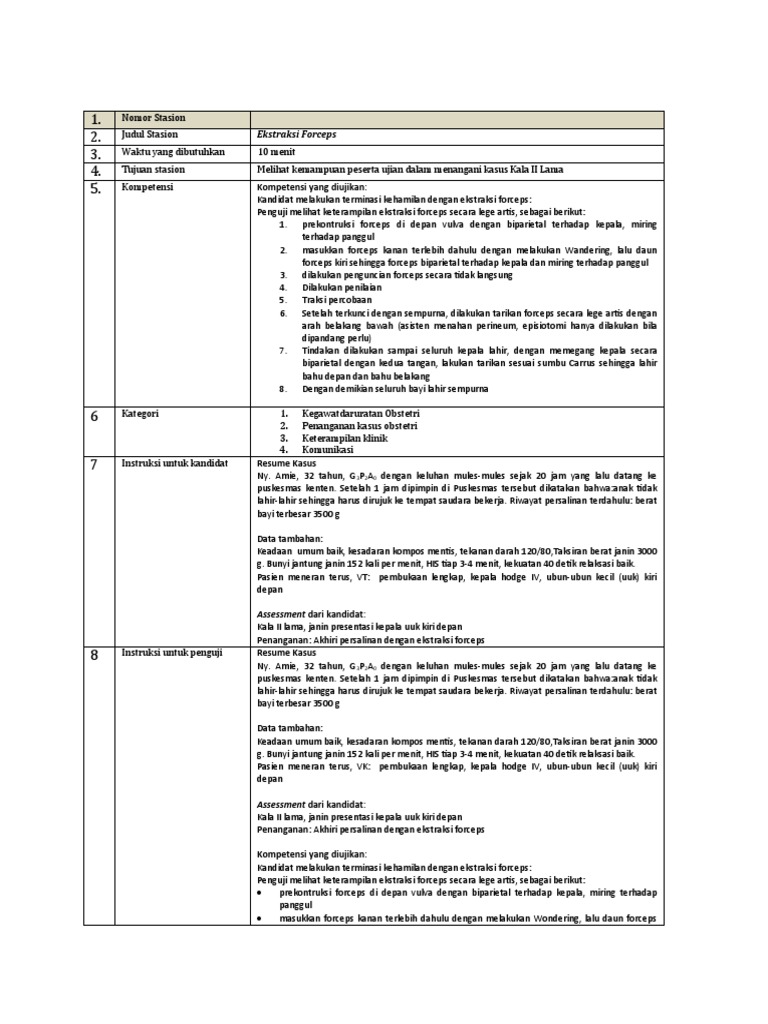 OSCE Sp1 Feto Forceps | PDF