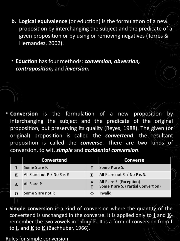 Eduction and Logical Equivalence Explained | PDF | Language Arts ...