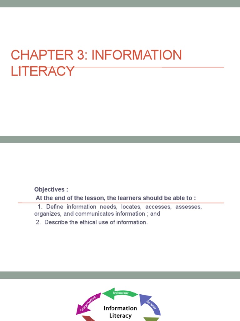 Grade 12 MIL Lesson 3 | PDF | Information Literacy | Information