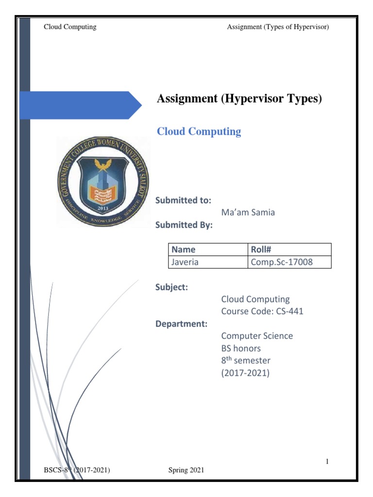 Cloud Computing Assignment | PDF | Virtual Machine | Virtualization