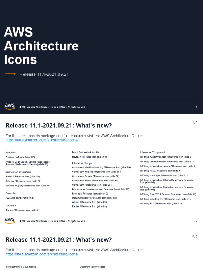 AWS Architecture Icons: Release 11.1-2021.09.21 | PDF | Amazon Web ...