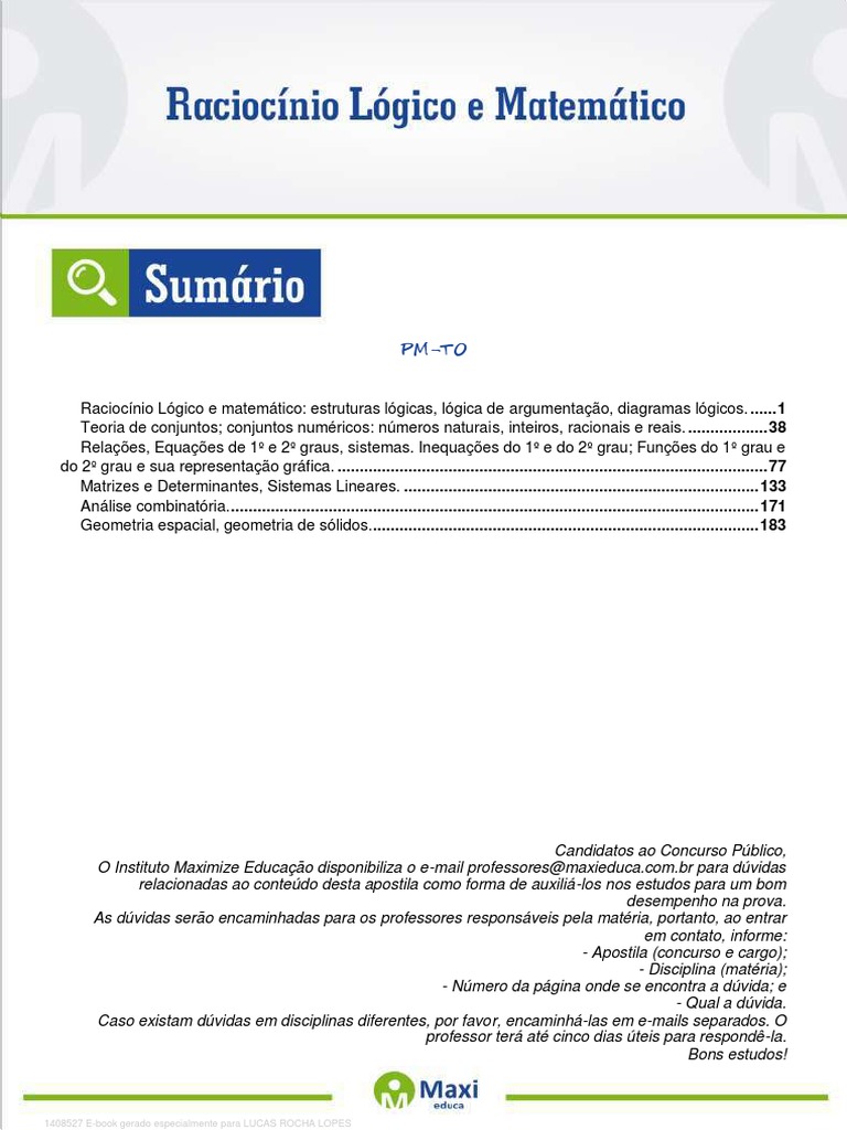 02 Raciocinio Logico e Matematico | PDF | Argumento | Lógica matemática