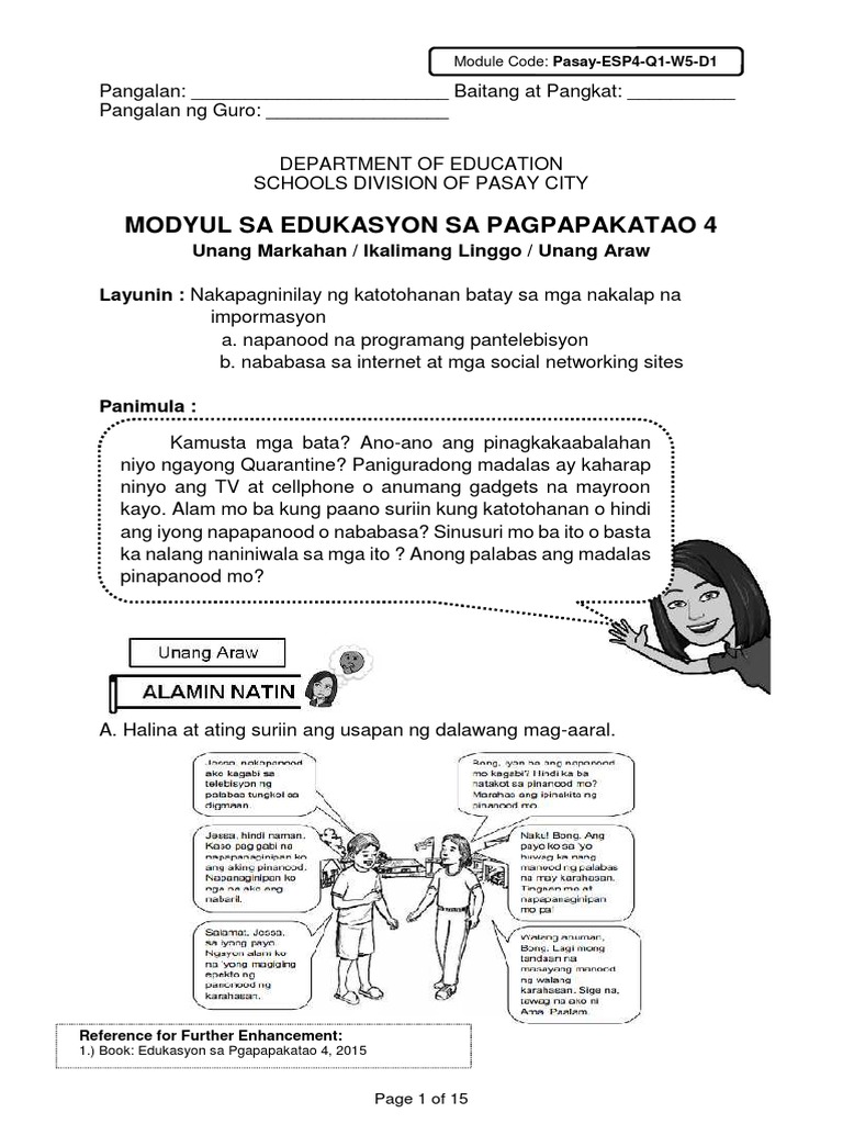 7 Grade 4 EsP Q1 W5 | PDF