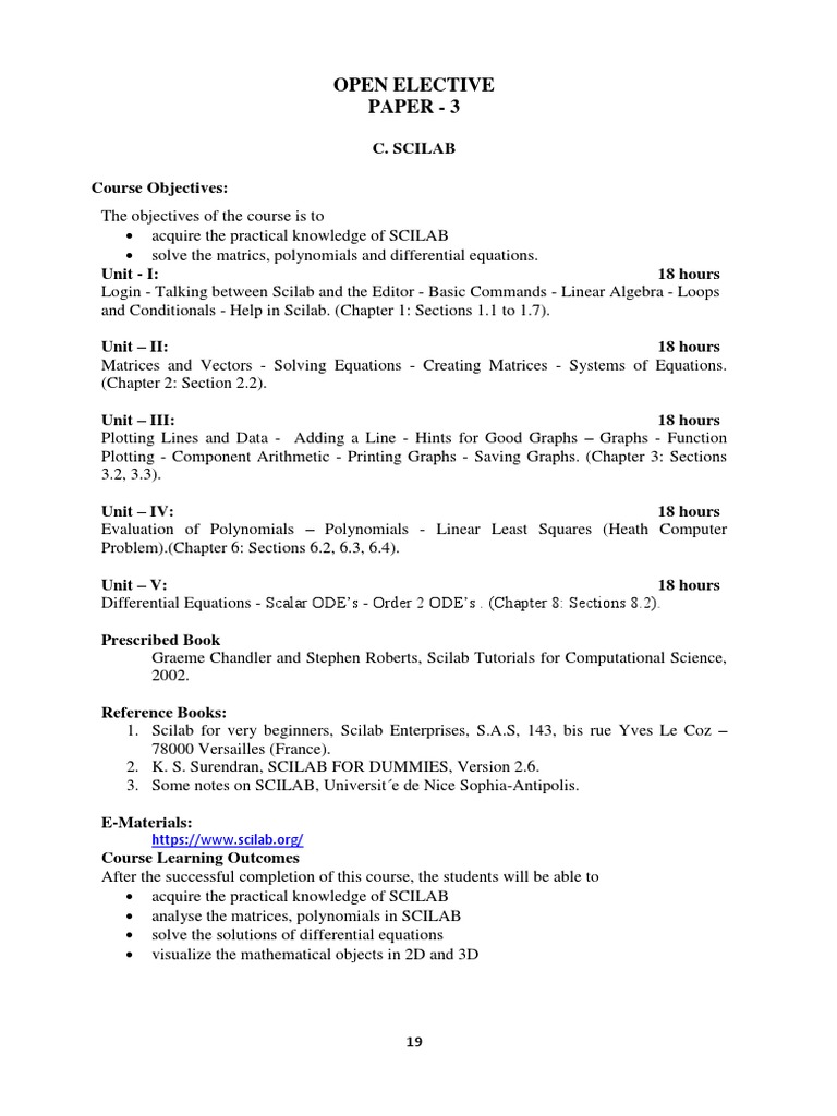 Scilab 1-5 | PDF | Interpolation | Matrix (Mathematics)