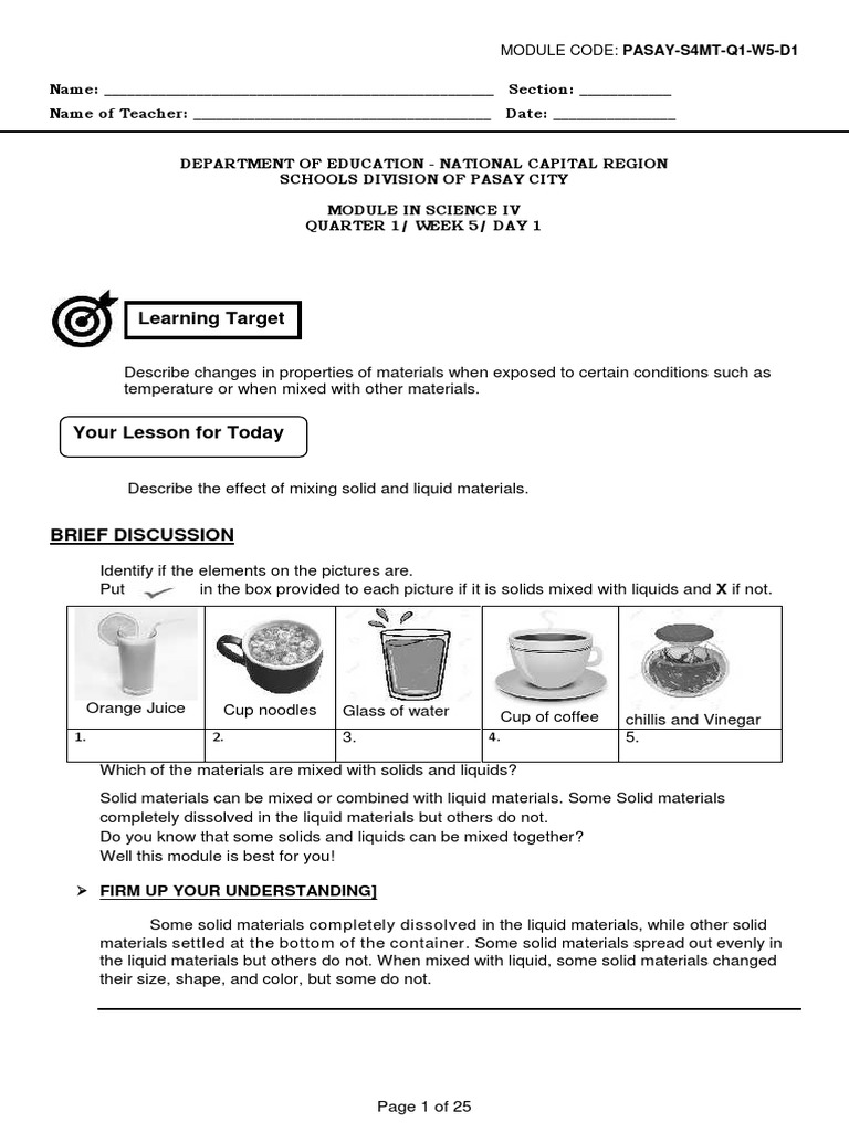 4 Grade 4 Science Q1 W5 | PDF | Heat | Temperature