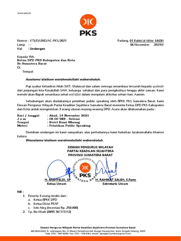 175 - Undangan Pelatihan Public Speaking - AC2021 | PDF
