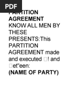 Sample Partition Agreement Document | PDF | Deed | Document