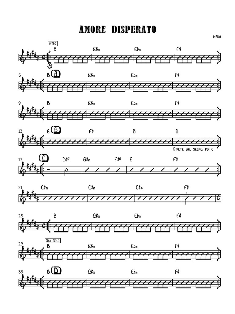 Amore Disperato - Tutto Lo Spartito | PDF