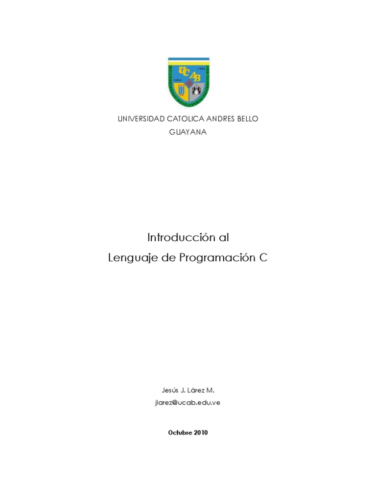 Introducción Al Lenguaje C | PDF | C (lenguaje de programación) | Lenguaje de programación