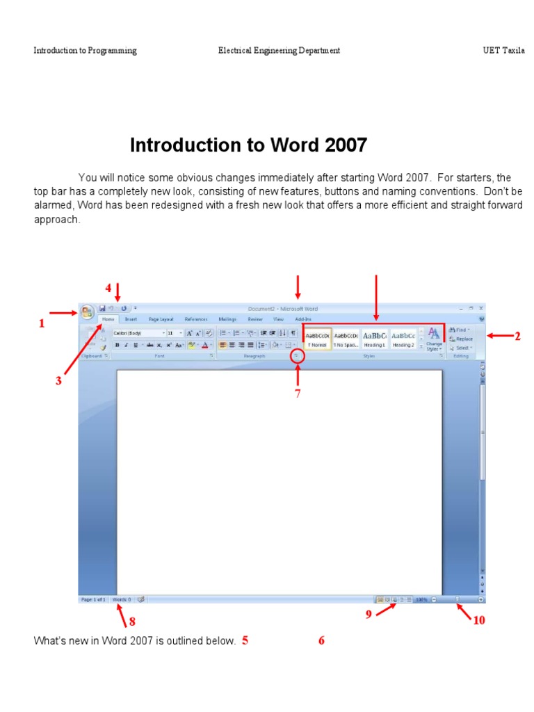 Introduction To Word 2007: Introduction To Programming Electrical ...