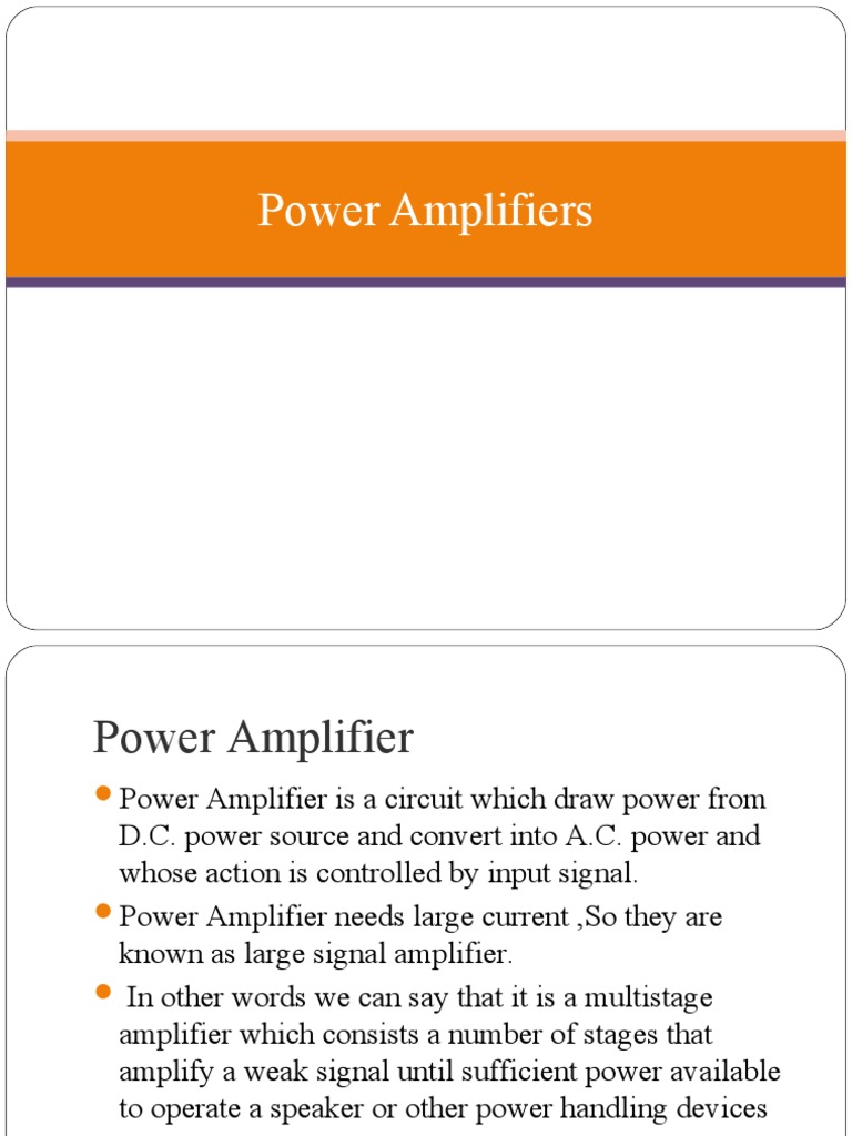 Understanding Power Amplifiers Basics | PDF | Amplifier | Transformer