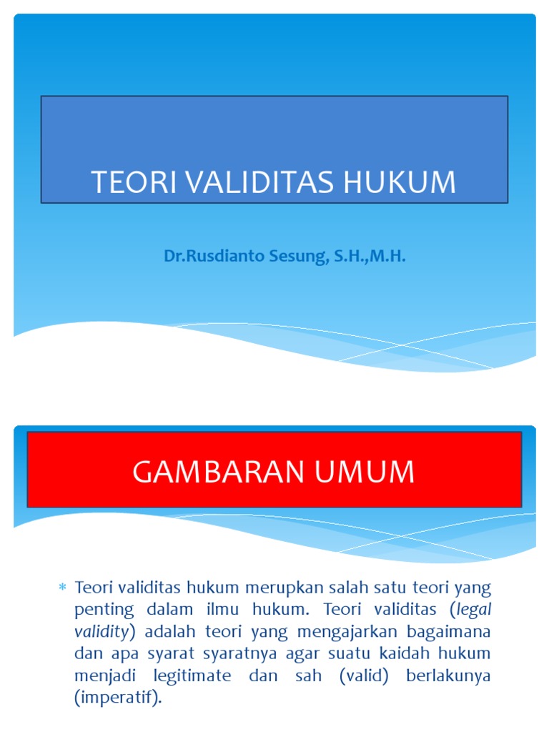 Teori Validitas Hukum | PDF