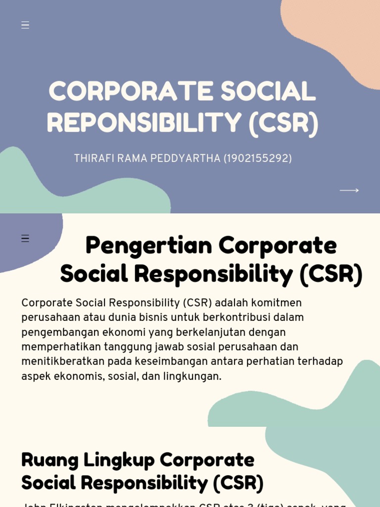 Ruang Lingkup dan Manfaat CSR | PDF