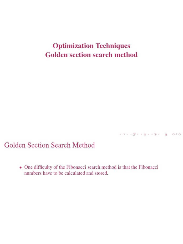 Lecture-Golden Section Search Method | PDF | Mathematical Optimization | Numerical Analysis