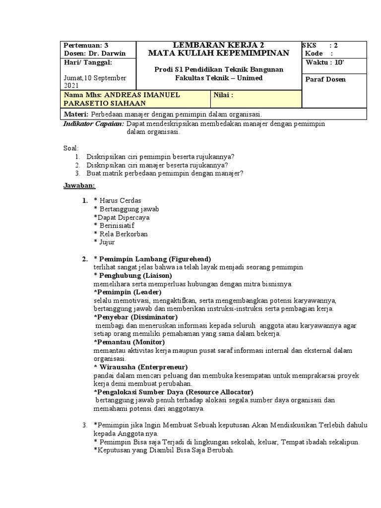 LK Ii Andreas Ip Siahaan C21 | PDF | Karier & Perkembangan