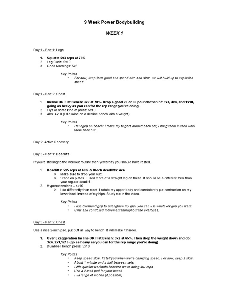9 Week Power Bodybuilding | PDF | Strength Training | Weight Training