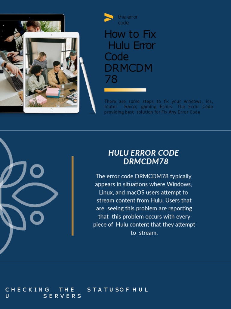 How To Fix Hulu Error Code DRMCDM78 | PDF