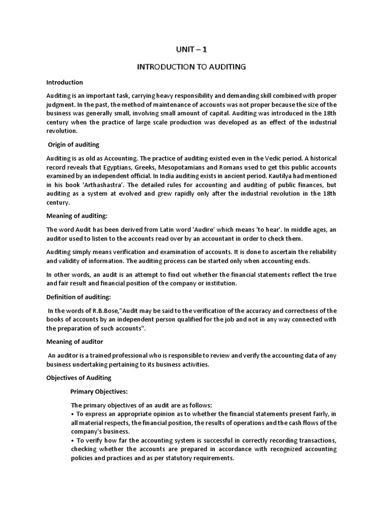 Ppa Unit 1 | PDF | Audit | Financial Audit