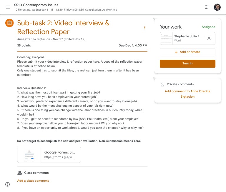 Sub-Task 2 Video Interview & Reflection Paper | PDF