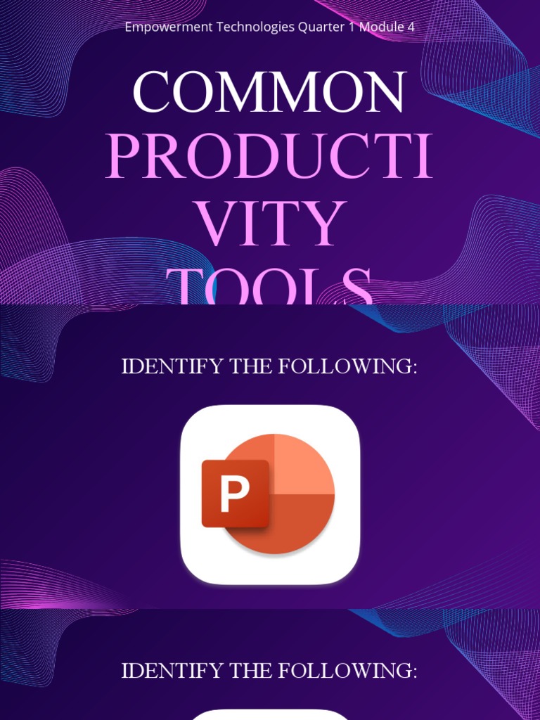 Common Productivity Tools - ETech | PDF | Spreadsheet | Software