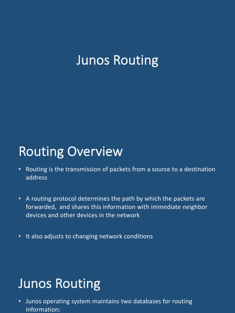Junos Routing | PDF | Routing | Networking