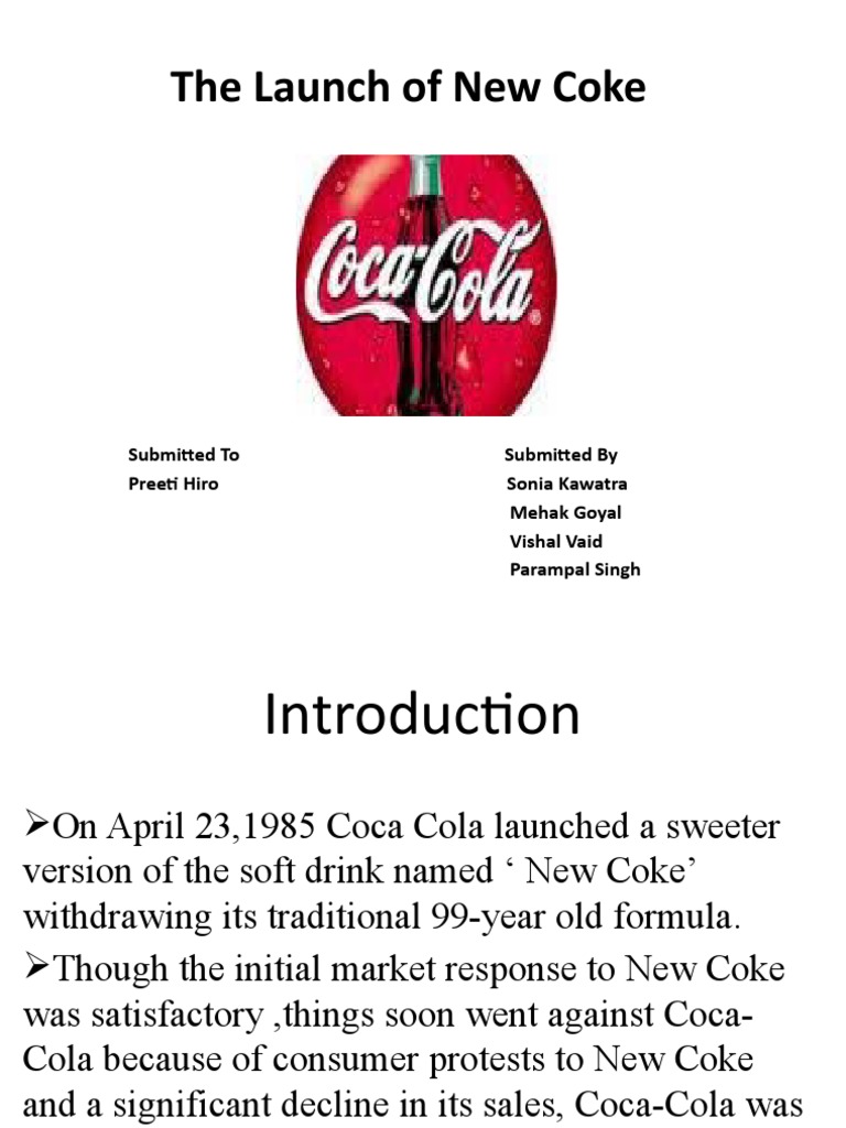 The Launch of New Coke | PDF | Brand | Coca Cola