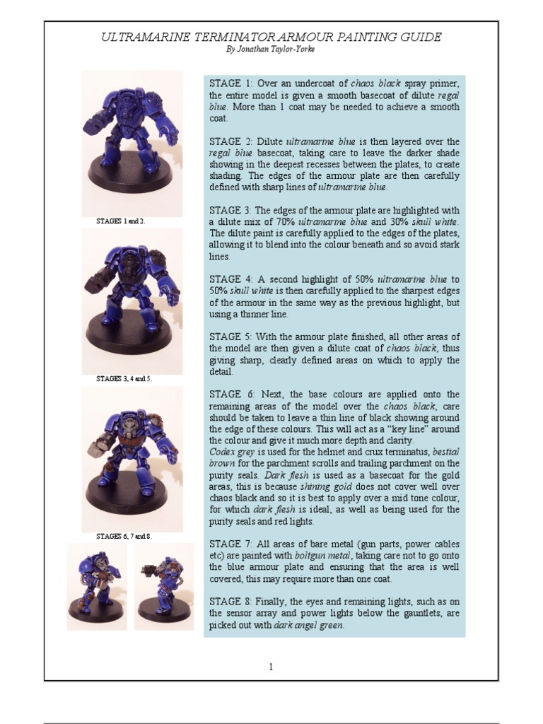 Ultramarine Terminator Painting Guide | PDF | Grey | White