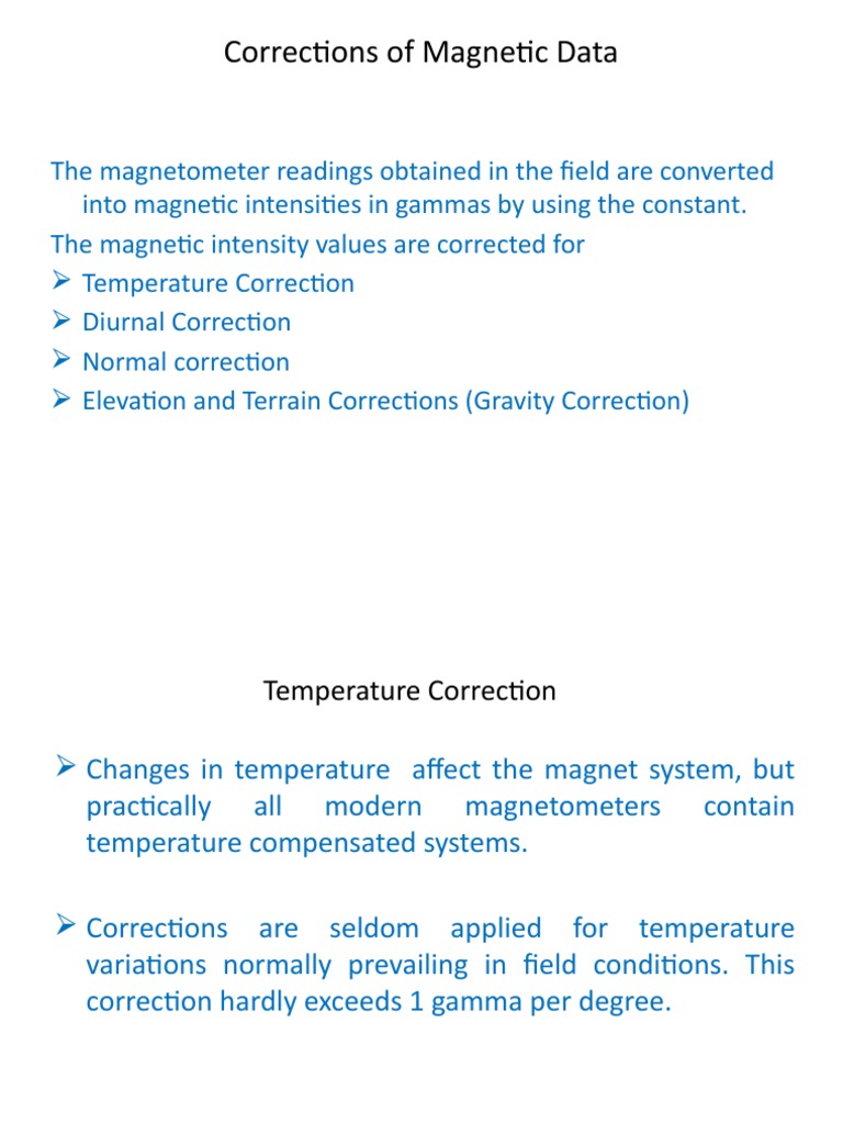 Magnetic Corrections For Diurnal Variations | PDF | Earth's Magnetic ...