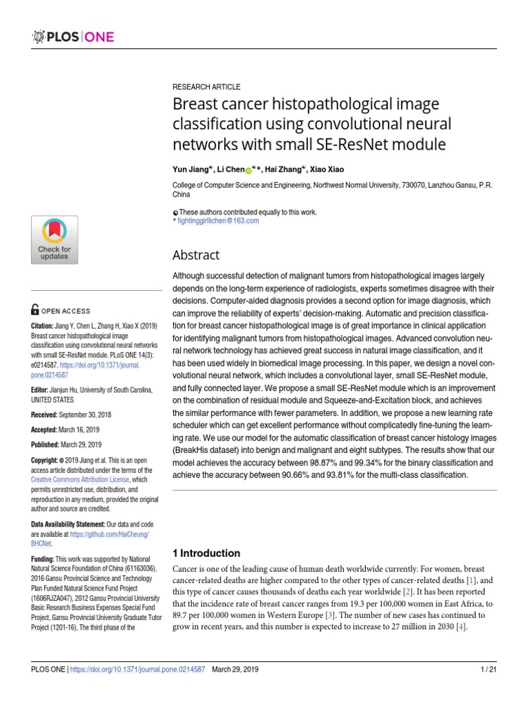 Breast Cancer Histopathological Image Classification Using Convolutional Neural Networks With