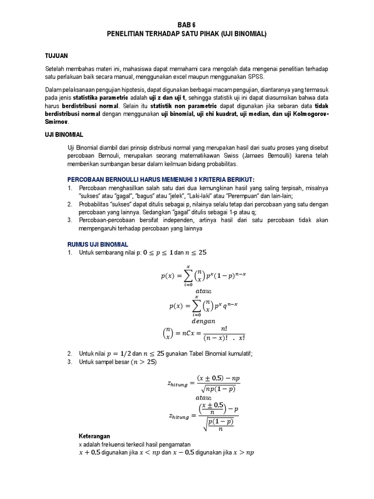 07 Penelitian Terhadap Satu Perlakuan Uji Binomial | PDF