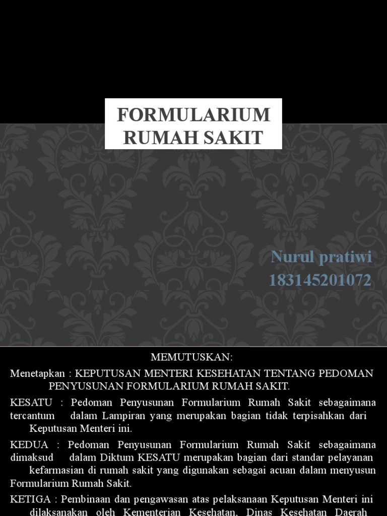 FORMULARIUM Rumah Sakit | PDF