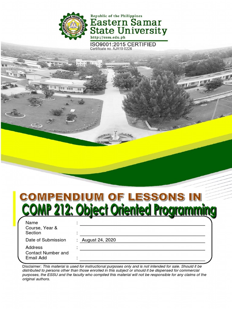 Handout Oop Pdf Inheritance Object Oriented Programming Object Oriented Programming