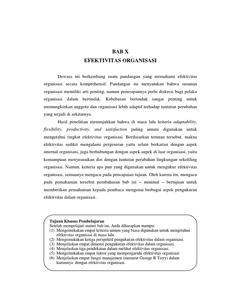 EFEKTIVITAS Organisasi | PDF