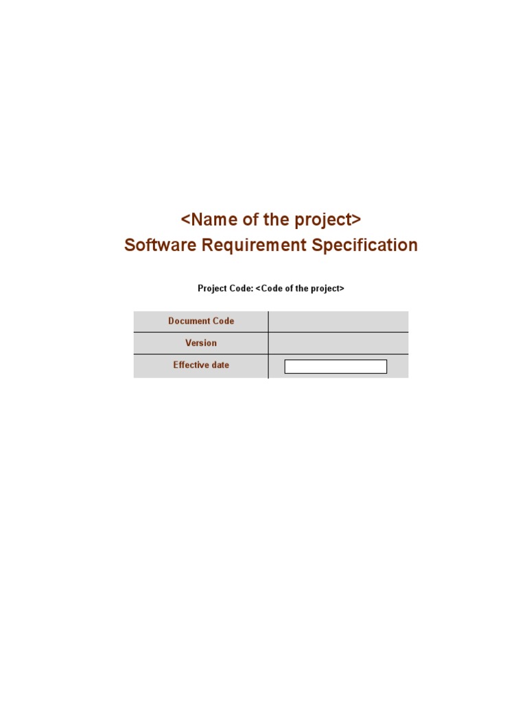 Template Software Requirements Specification v1.0 | PDF | Specification ...