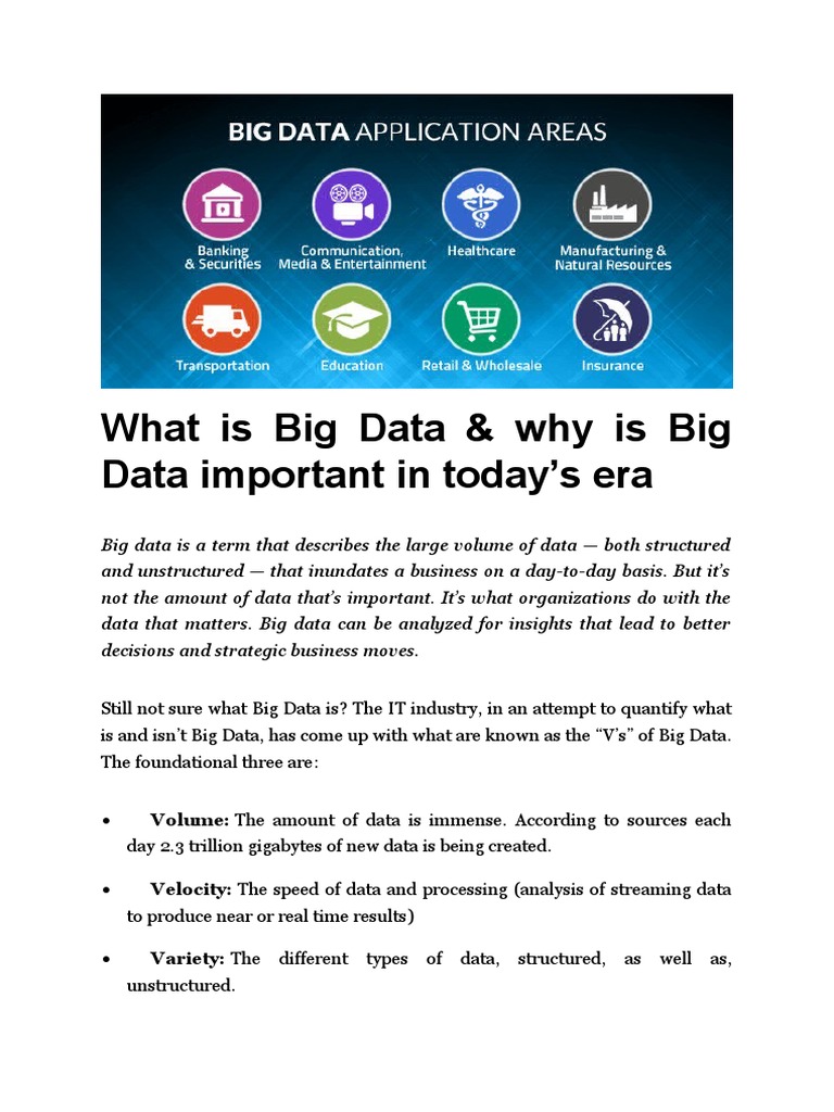 What Is Big Data & Why Is Big Data Important in Today's Era | PDF | Big ...