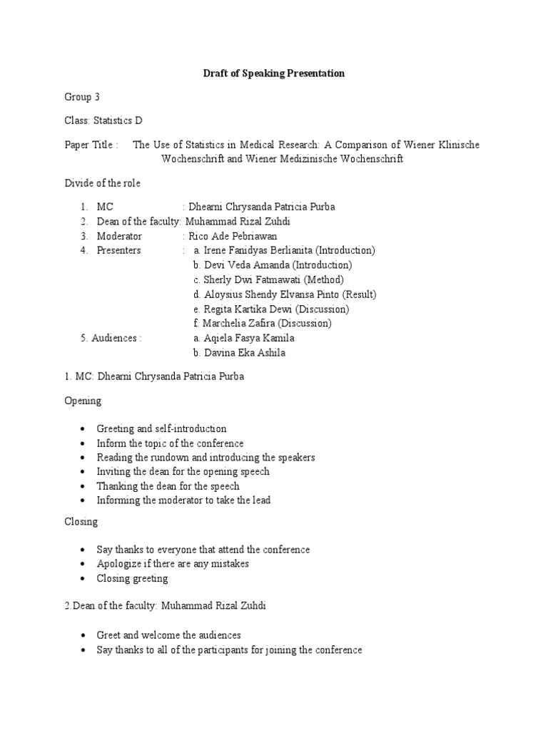 Draft of Speaking Presentatio1 2.edited | PDF | Statistics | Scientific ...