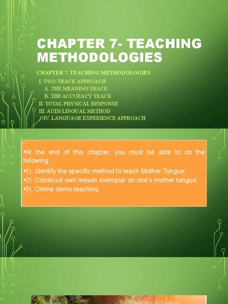 Chapter 7 - Teaching Methodologies | PDF | Teachers | Syllable
