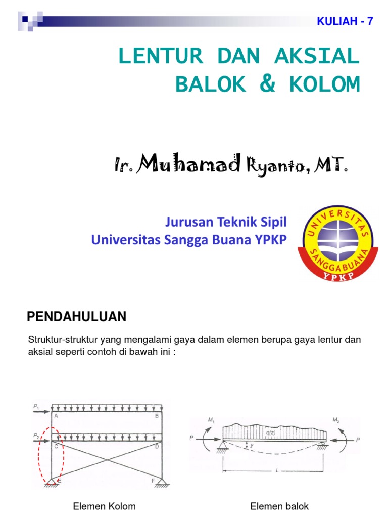 Kuliah 7 - Lentur Aksial | PDF