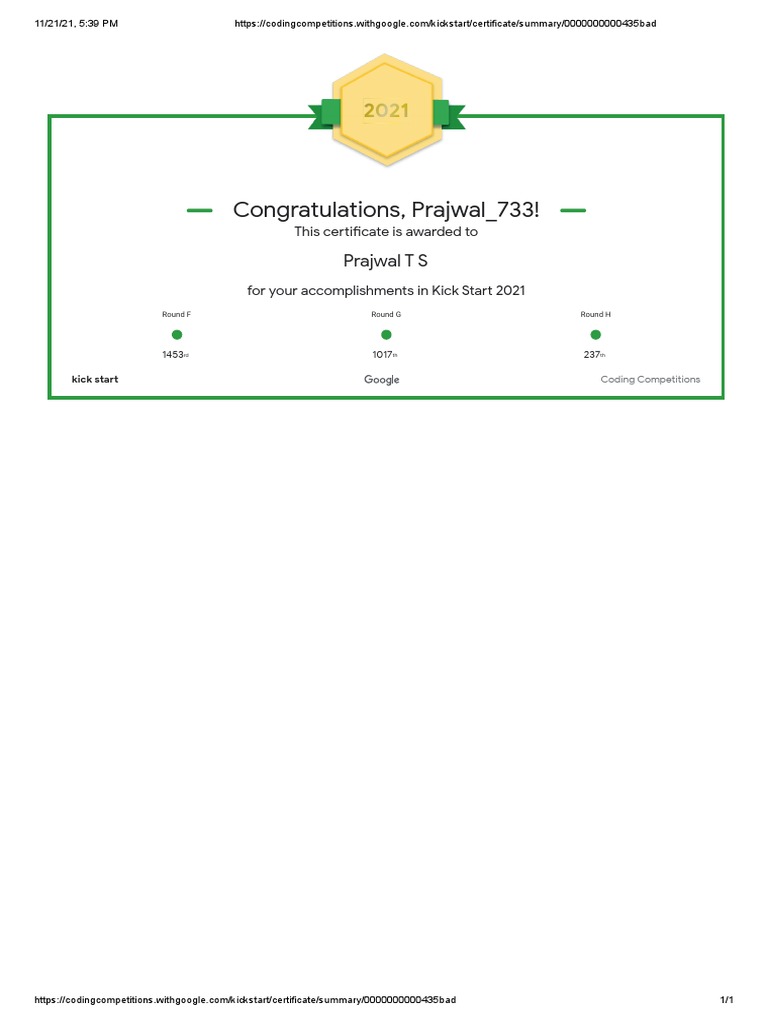 Kickstart 2021 | PDF