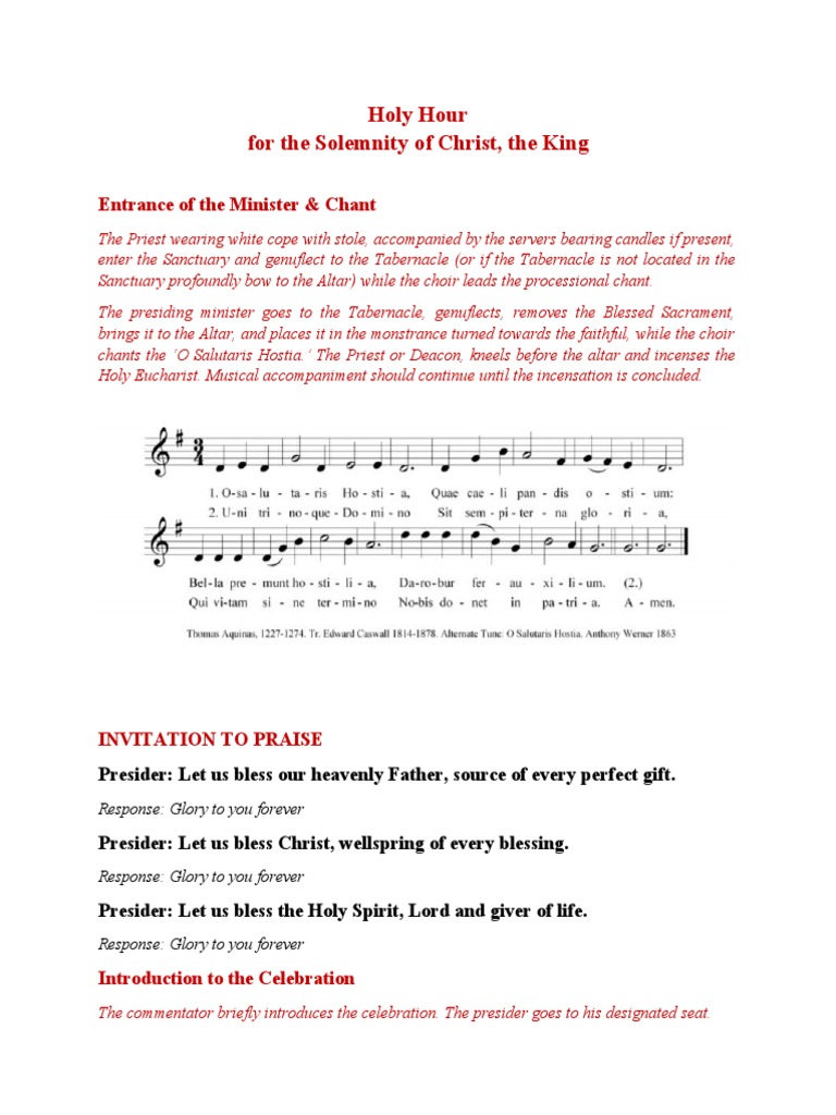 Holy Hour For The Solemnity of Christ The King | PDF | Jesus | Glory ...