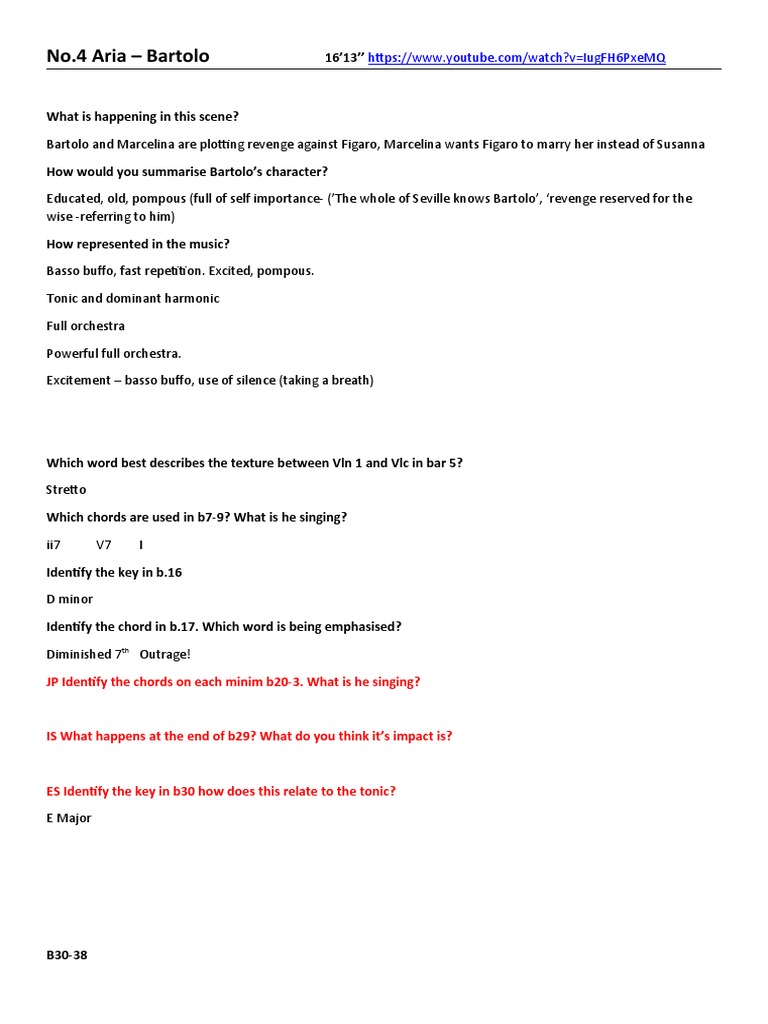 Bartollo - Aria - La Vendetta | PDF | The Marriage Of Figaro | Harmony