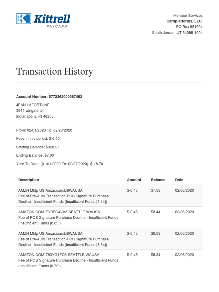 Understanding Credit Card Transaction History and Fees | PDF | Point Of ...