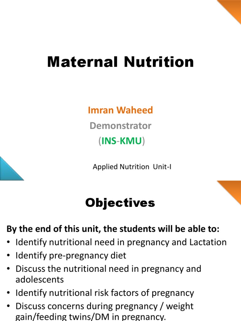 Lect-2. Maternal Nutrition Unit 1 | PDF | Pregnancy | Fetus
